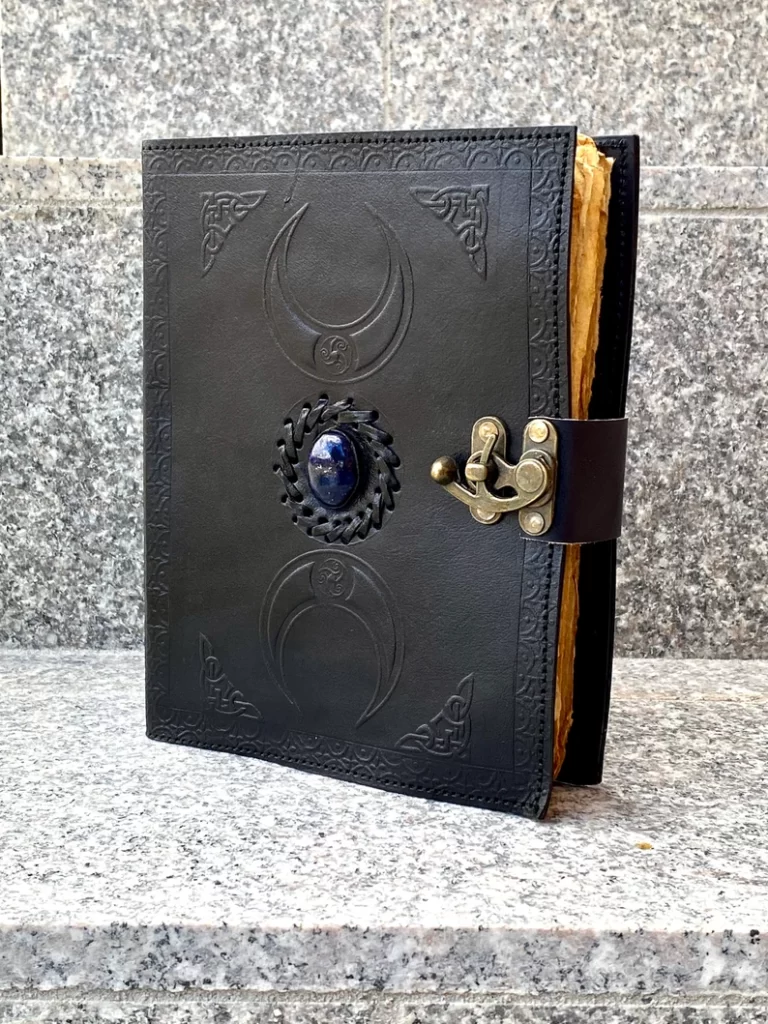 A5 Refill Triple Moon Goddess Leather Journal - Black | 240 Pages of ...